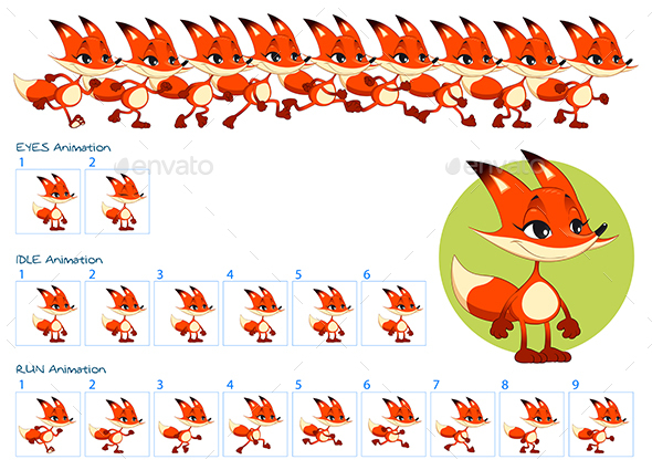Anime Characters Game Sprites & Sheet Templates