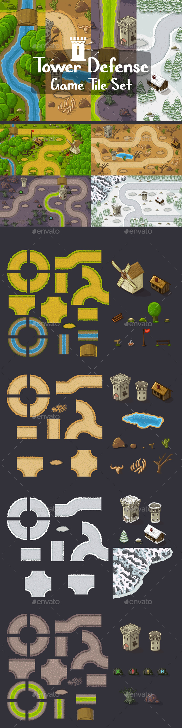 Tower 2D Game Assets from GraphicRiver