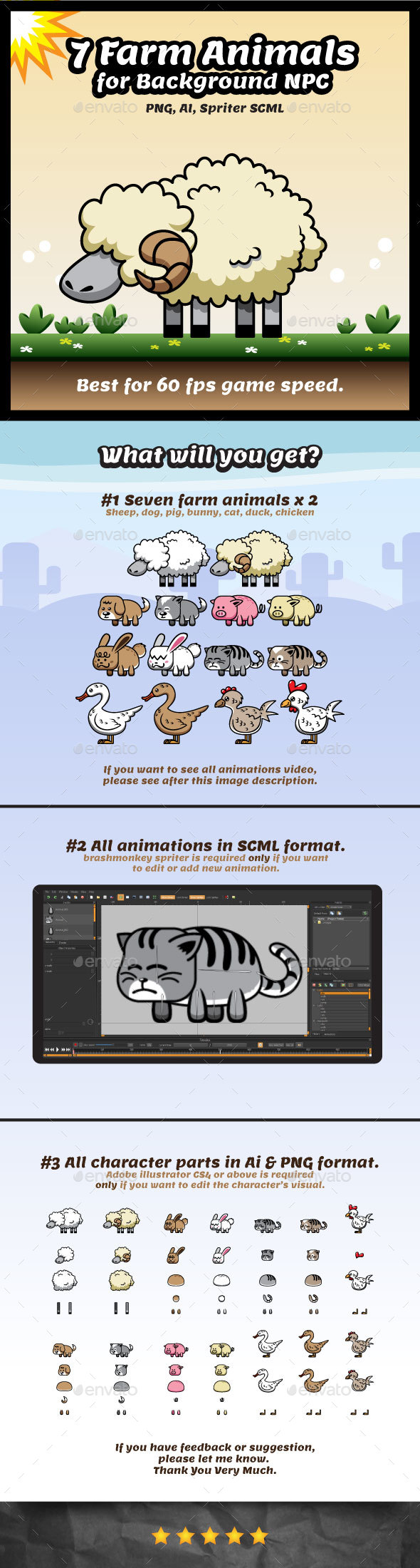 Cat 2D Game Assets from GraphicRiver