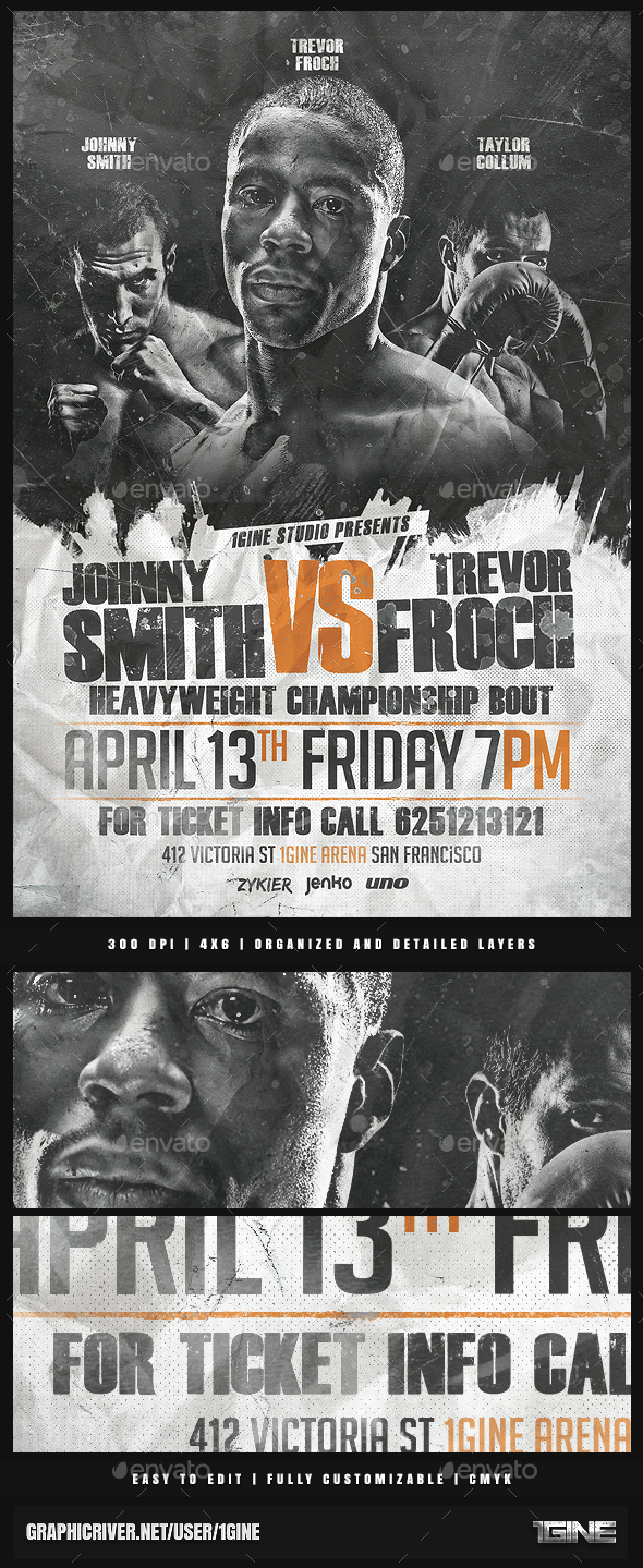 Wrestling Flyer Templates | GraphicRiver