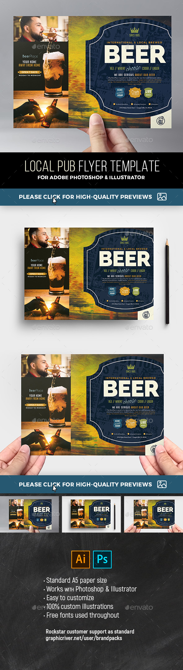 Gastropub Template Graphics, Designs & Templates
