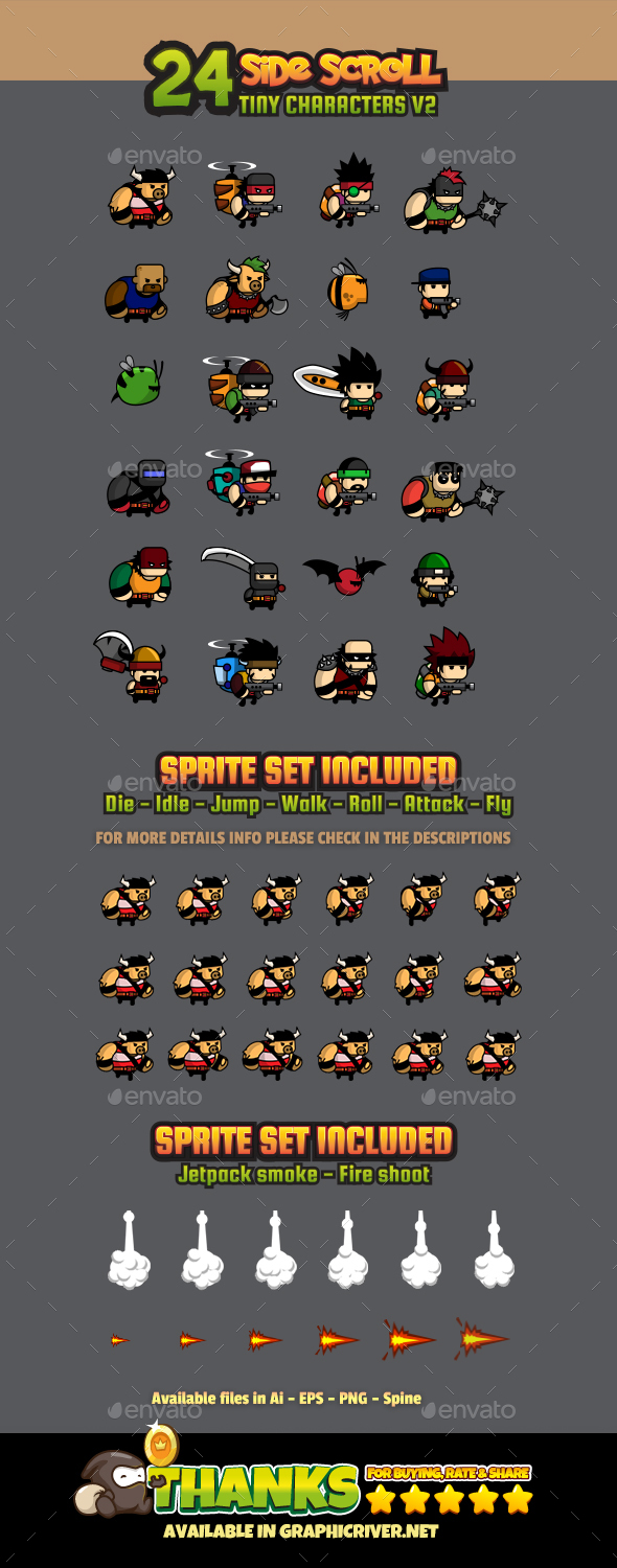 Game Sprites & Sheet Templates from GraphicRiver