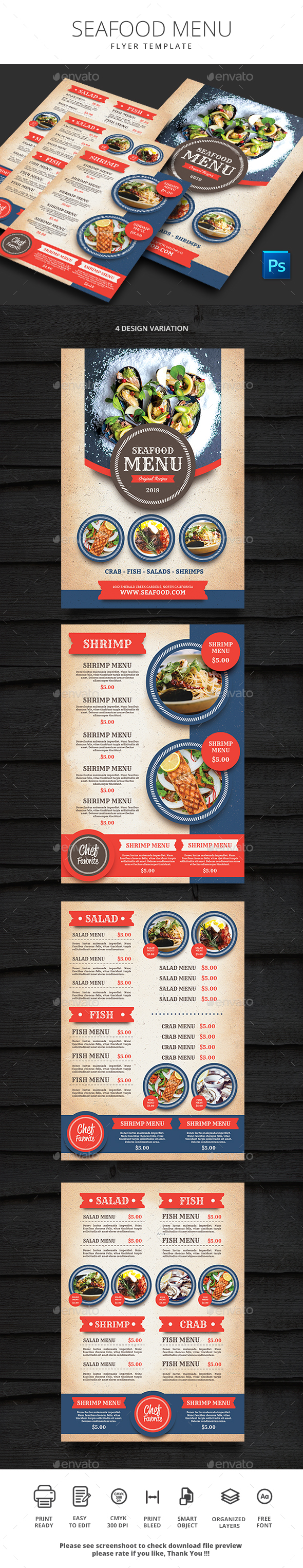 Seafood Flyer Graphics, Designs & Templates from GraphicRiver