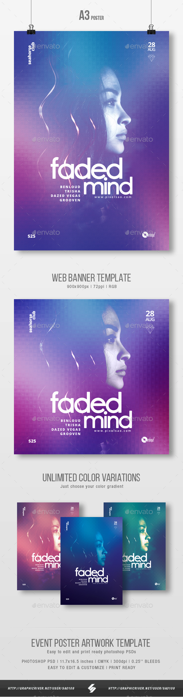 Faded Flyer Templates from GraphicRiver