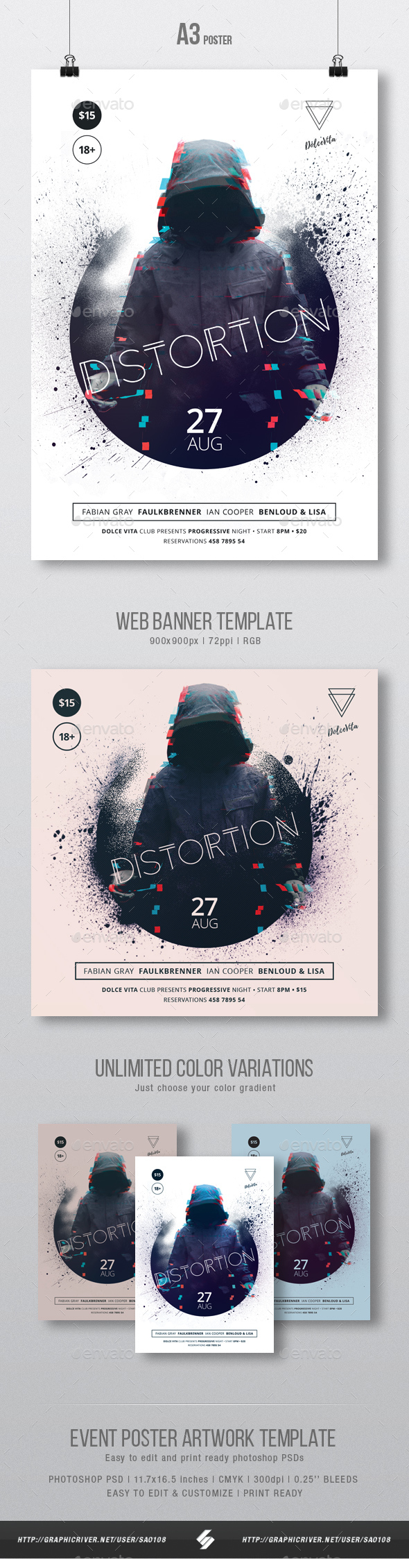 Distortion Photoshop Graphics, Designs & Templates