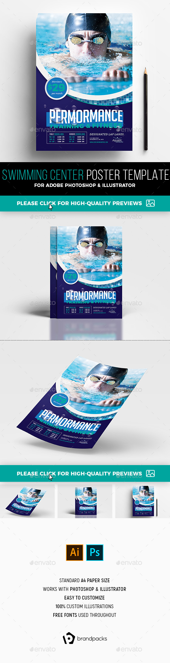 Swimming Flyer Graphics, Designs & Templates from GraphicRiver