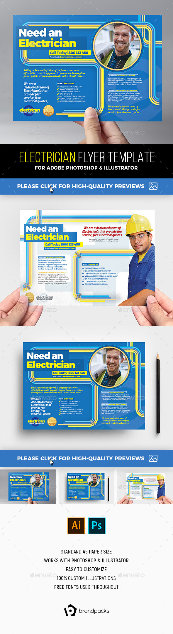 Electrician Graphics, Designs & Templates | GraphicRiver