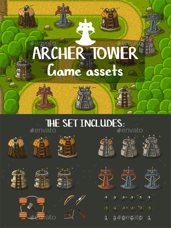 Tower 2D Game Assets from GraphicRiver