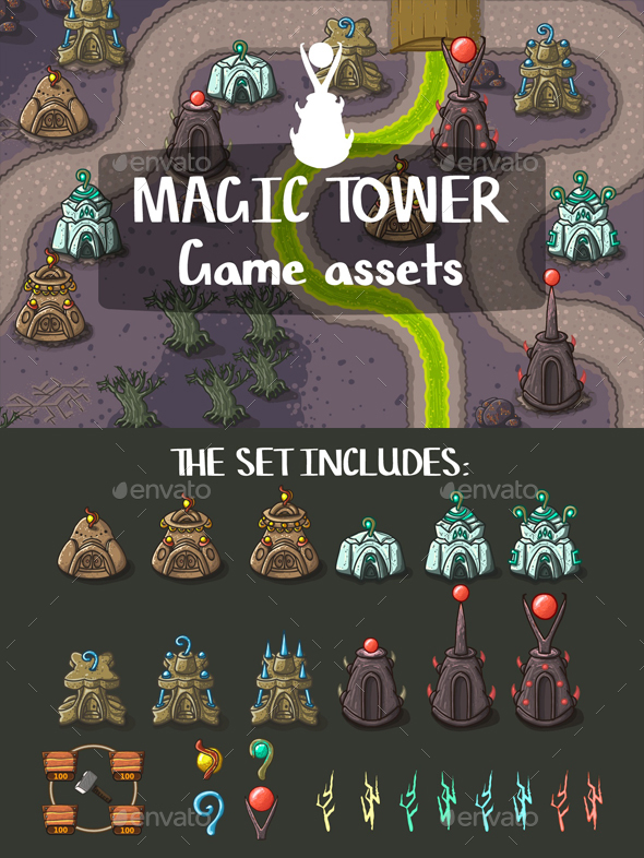 Tower 2D Game Assets from GraphicRiver