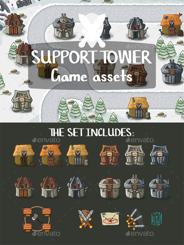 Tower 2D Game Assets from GraphicRiver