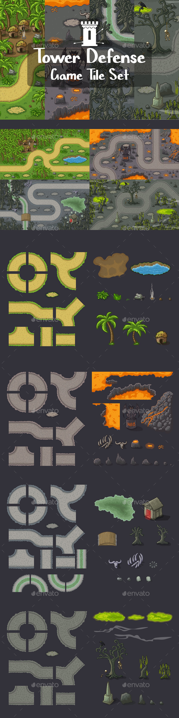 Tower 2D Game Assets from GraphicRiver