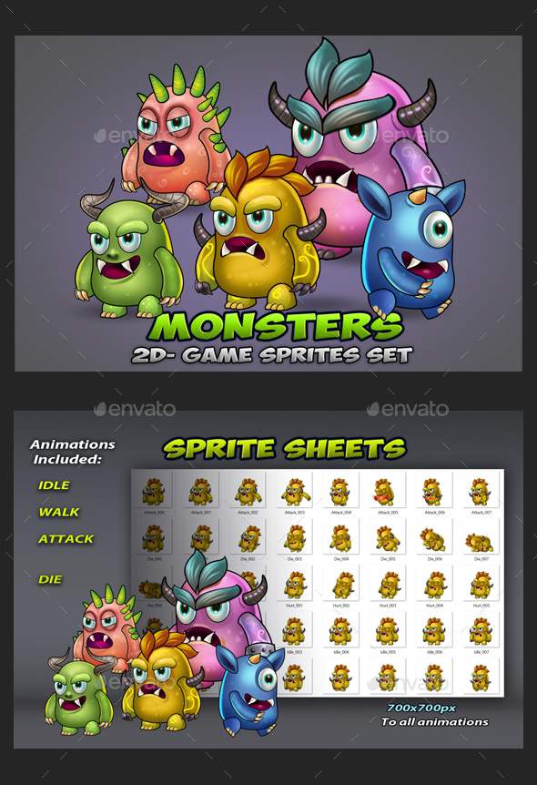 Enemy 2D Game Assets from GraphicRiver