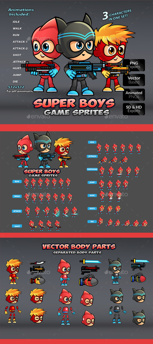 Game Sprites & Sheet Templates from GraphicRiver