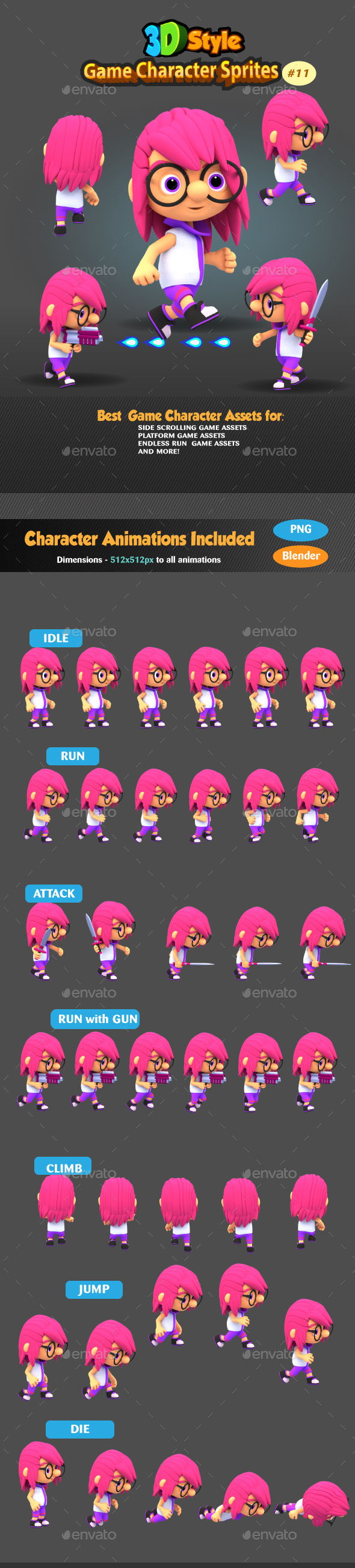 Mario 2D Game Sprites & Sheet Templates from GraphicRiver