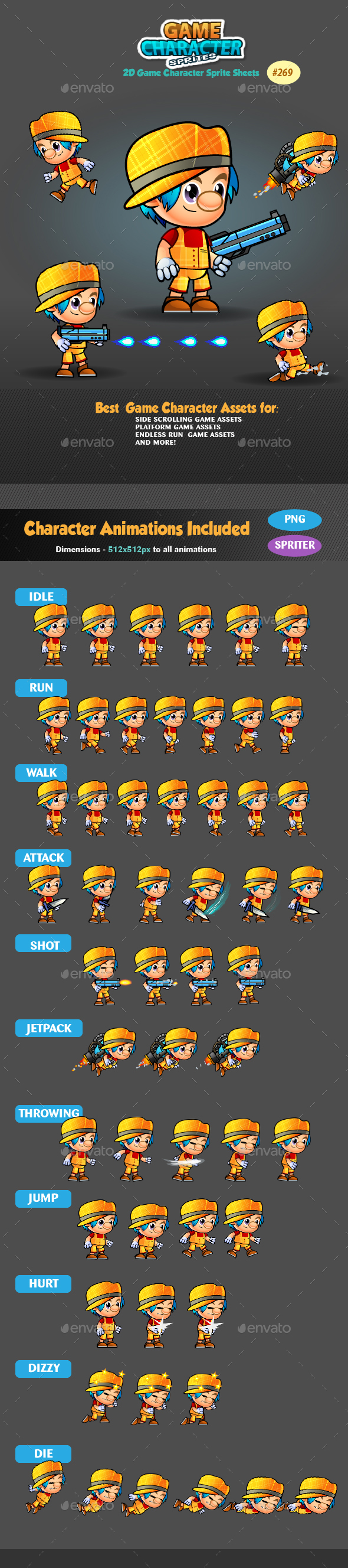 Mario 2D Game Sprites & Sheet Templates from GraphicRiver