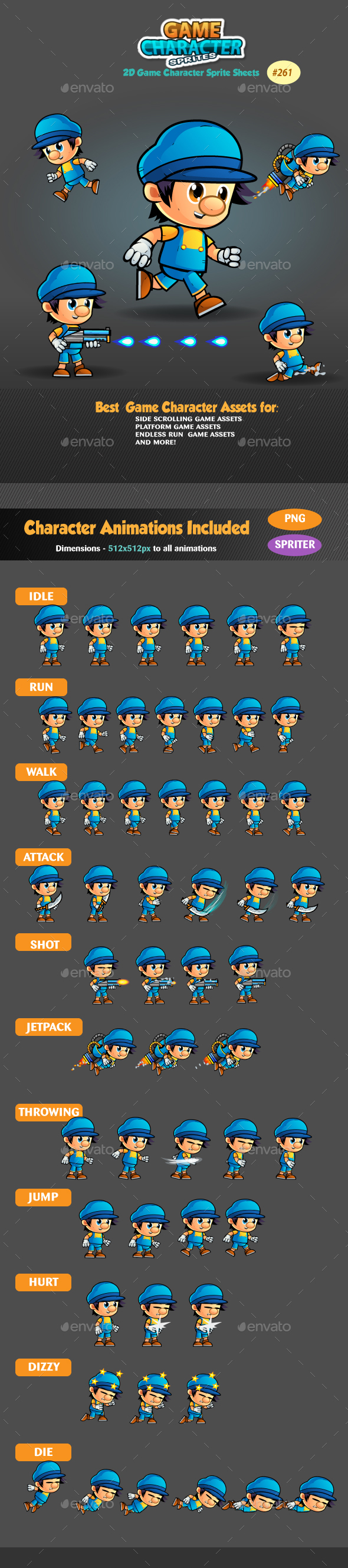 Mario 2D Game Sprites & Sheet Templates from GraphicRiver