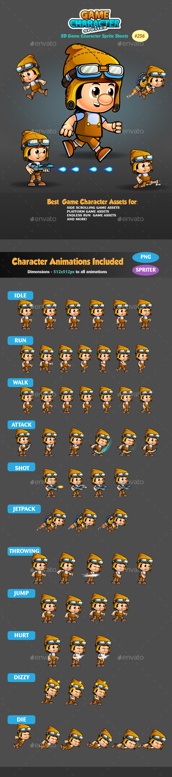 Mario 2D Game Sprites & Sheet Templates from GraphicRiver