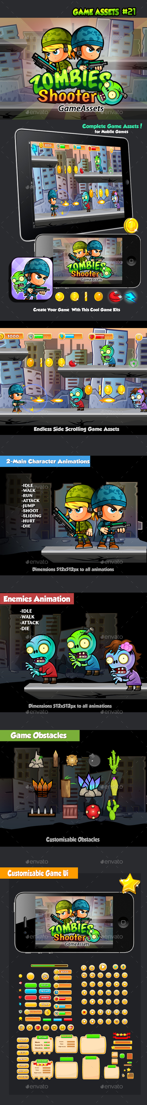 Zombie 2D Game Assets from GraphicRiver