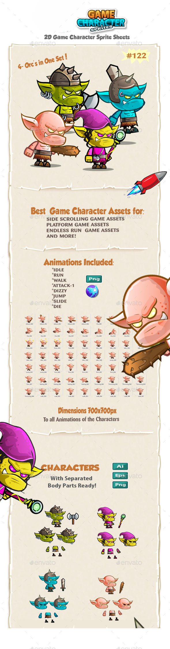 Chibi Game Sprites & Sheet Templates from GraphicRiver