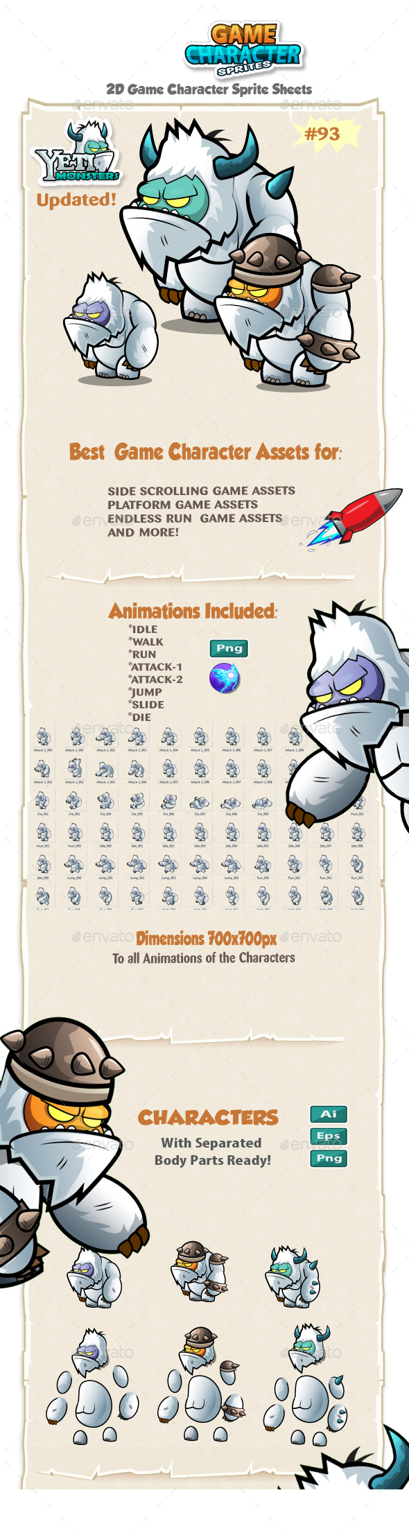 Rpg Game Sprites & Sheet Templates from GraphicRiver