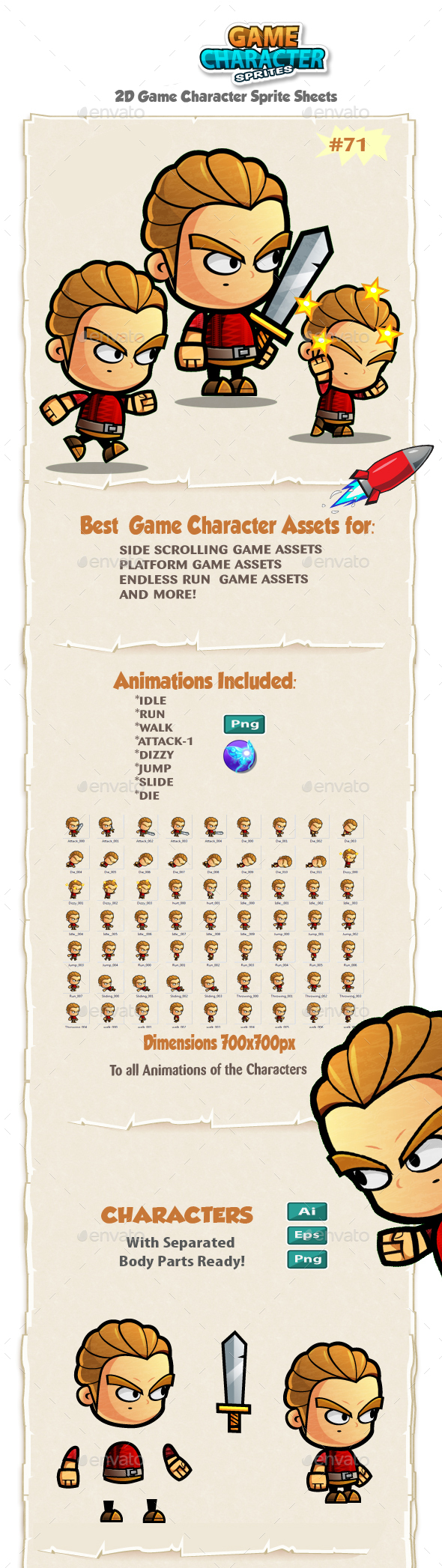 Warrior 2D Game Assets from GraphicRiver