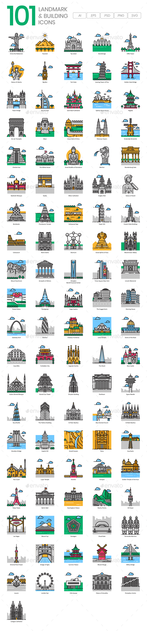 Landmarks Graphics, Designs & Templates | GraphicRiver