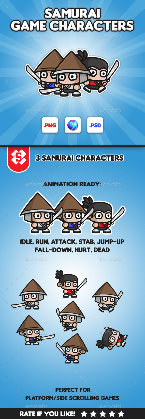Chibi Game Sprites & Sheet Templates from GraphicRiver