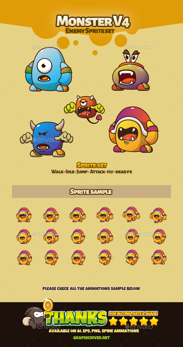 Game Sprites & Sheet Templates from GraphicRiver