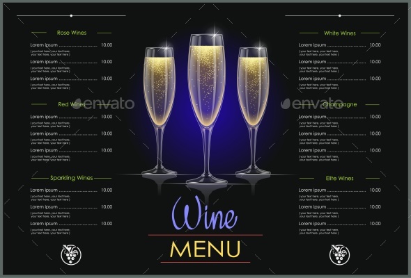 Champagne Menu Graphics, Designs & Templates from GraphicRiver