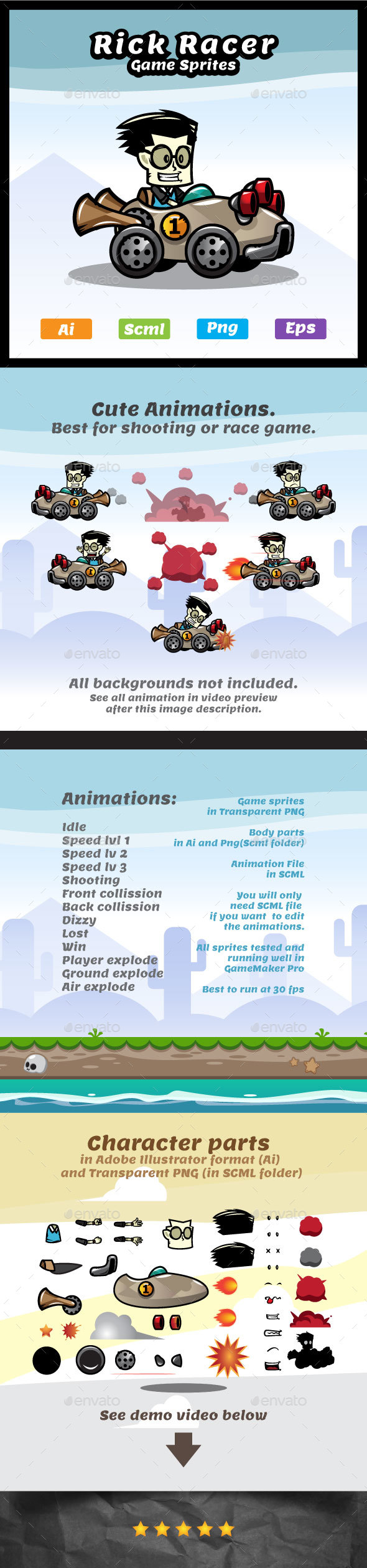 Car 2D Game Assets from GraphicRiver