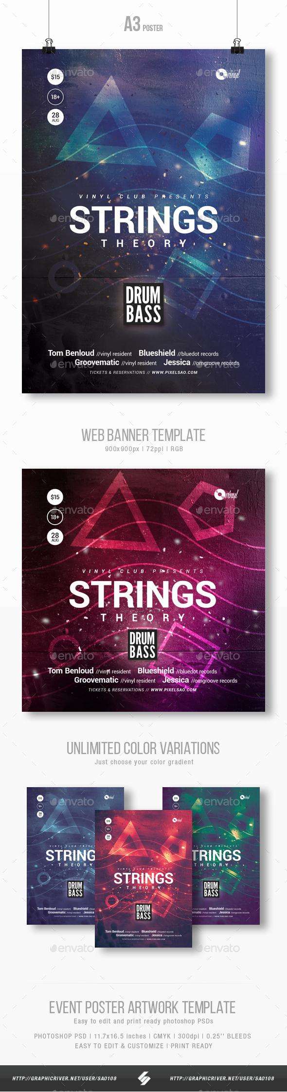 Psytrance Flyer Templates from GraphicRiver