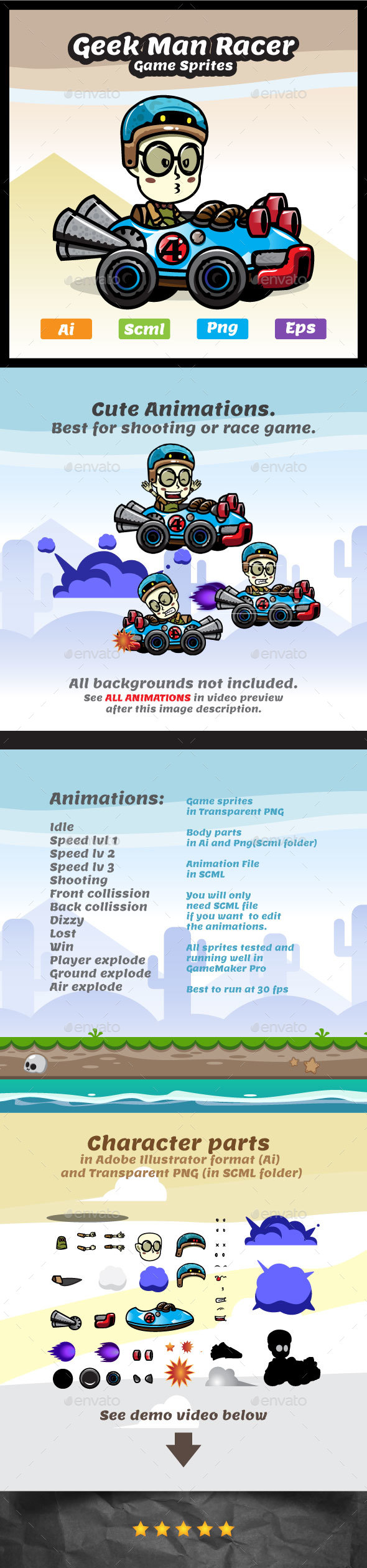 Car 2D Game Assets from GraphicRiver