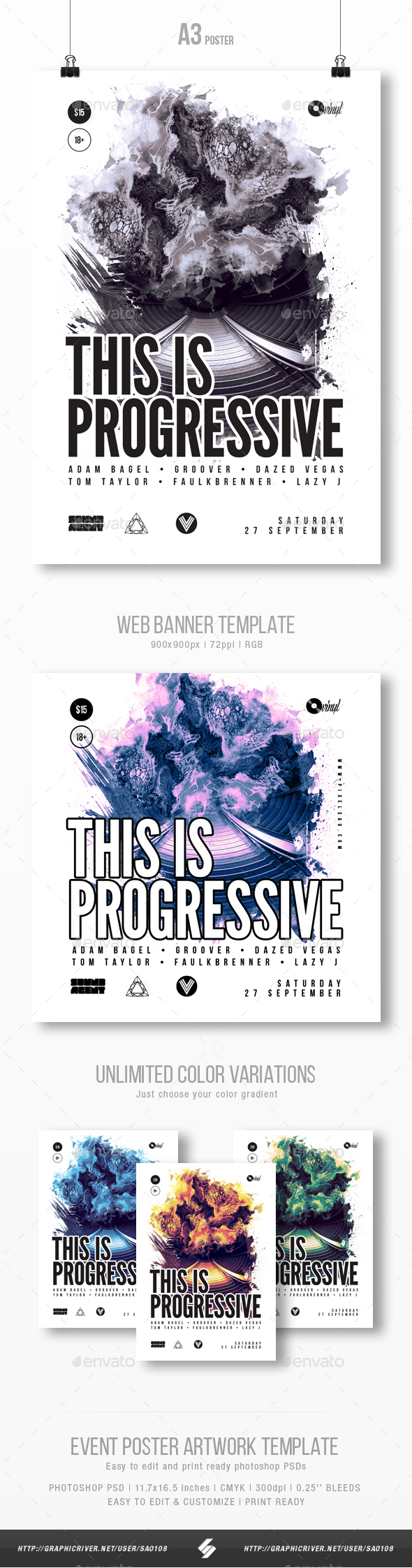 Psytrance Flyer Templates from GraphicRiver