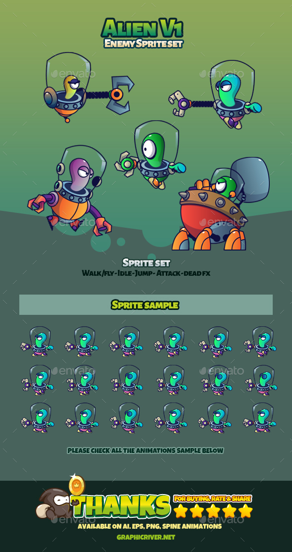 Game Sprites & Sheet Templates from GraphicRiver