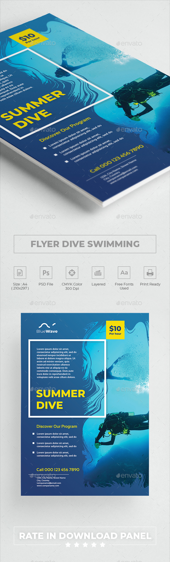Swimming Flyer Graphics, Designs & Templates from GraphicRiver
