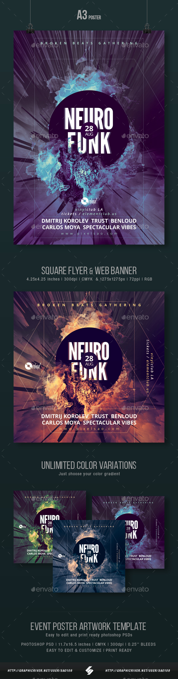 Neurofunk Graphics, Designs & Templates | GraphicRiver
