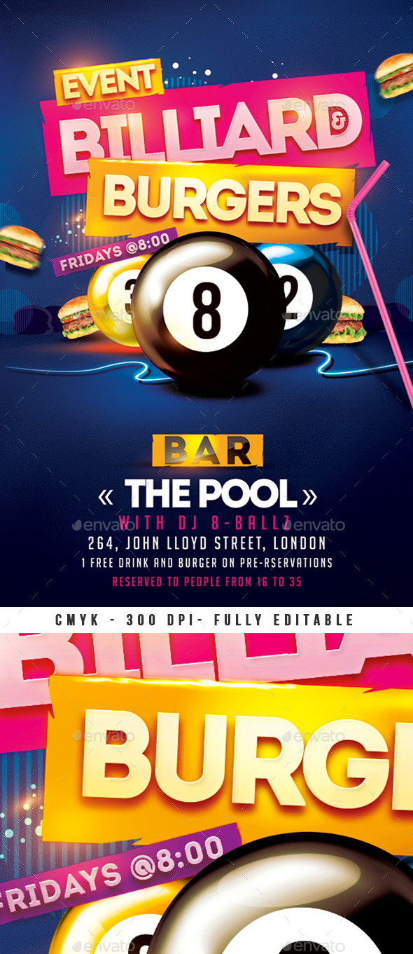 Billiards Graphics, Designs & Templates | GraphicRiver