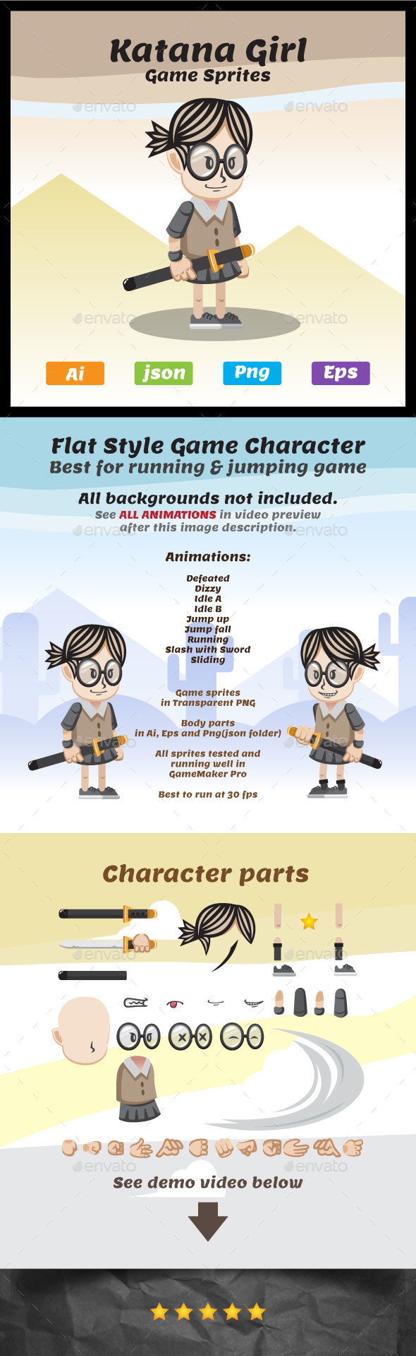 Girls 2D Game Assets from GraphicRiver
