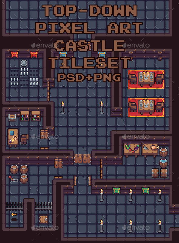 Top-down 2D Game Tilesets from GraphicRiver
