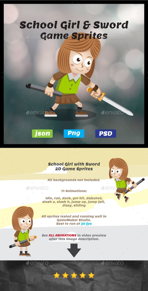 Girls 2D Game Assets from GraphicRiver