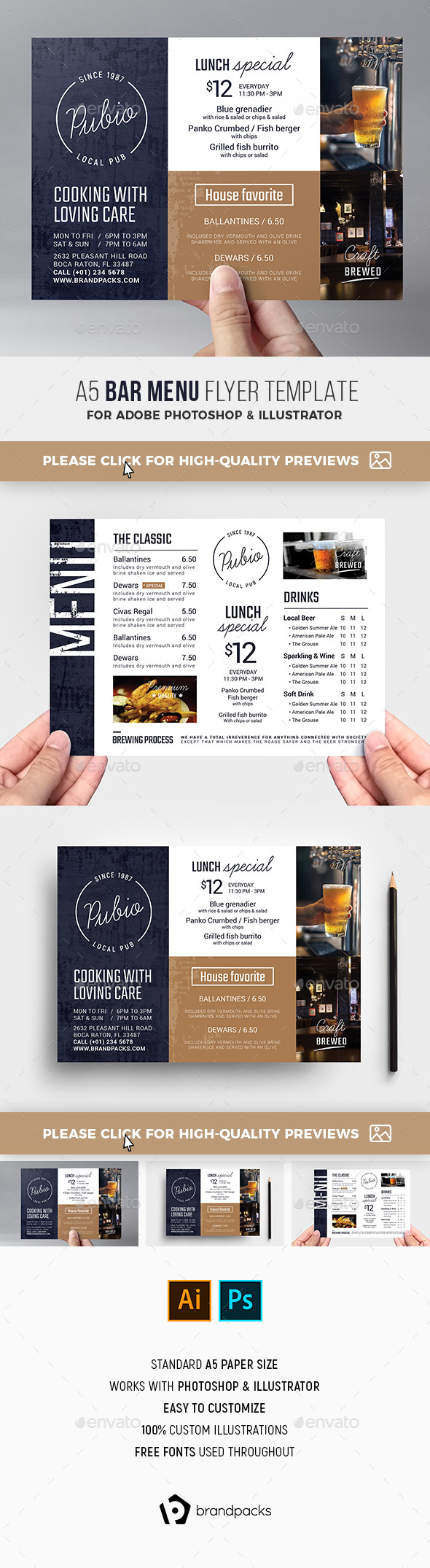 Gastropub Template Graphics, Designs & Templates