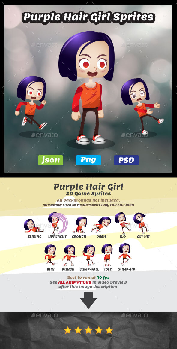 Girls 2D Game Assets from GraphicRiver
