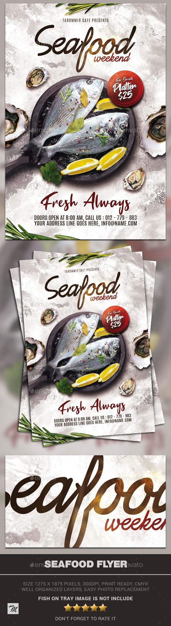 Seafood Flyer Graphics, Designs & Templates from GraphicRiver