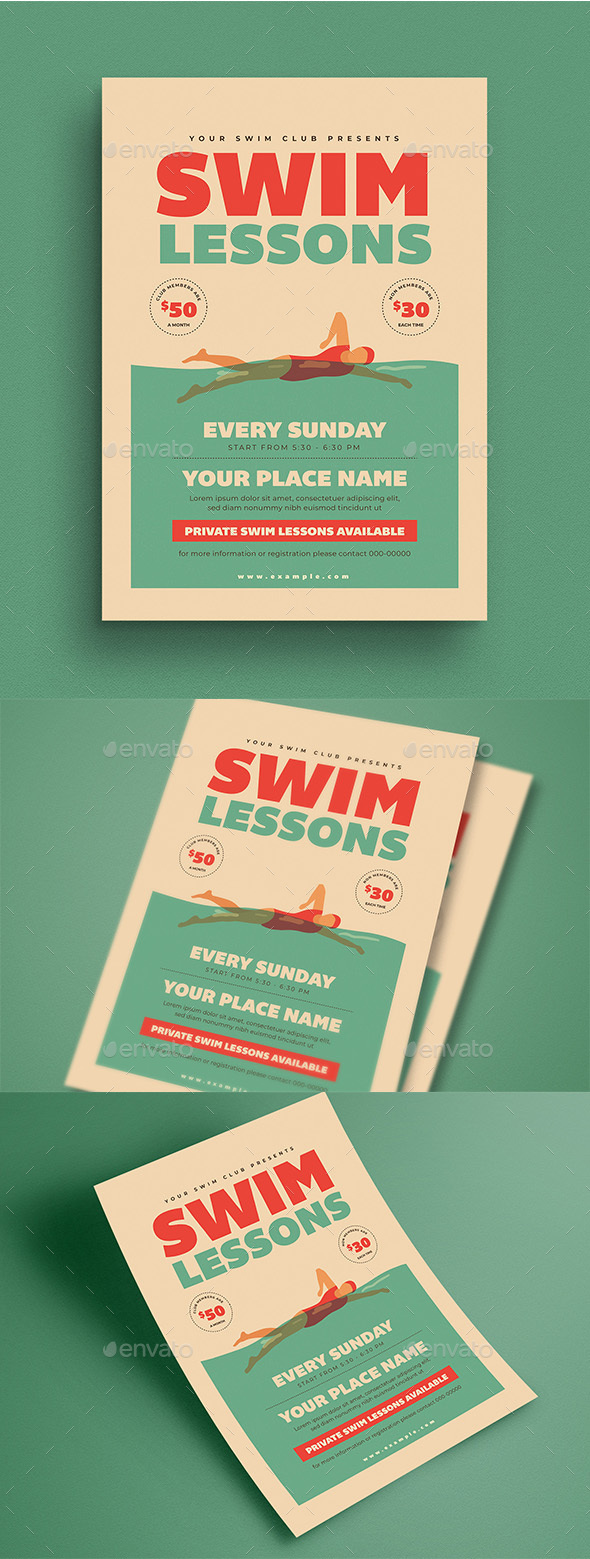 Swimming Flyer Graphics, Designs & Templates from GraphicRiver