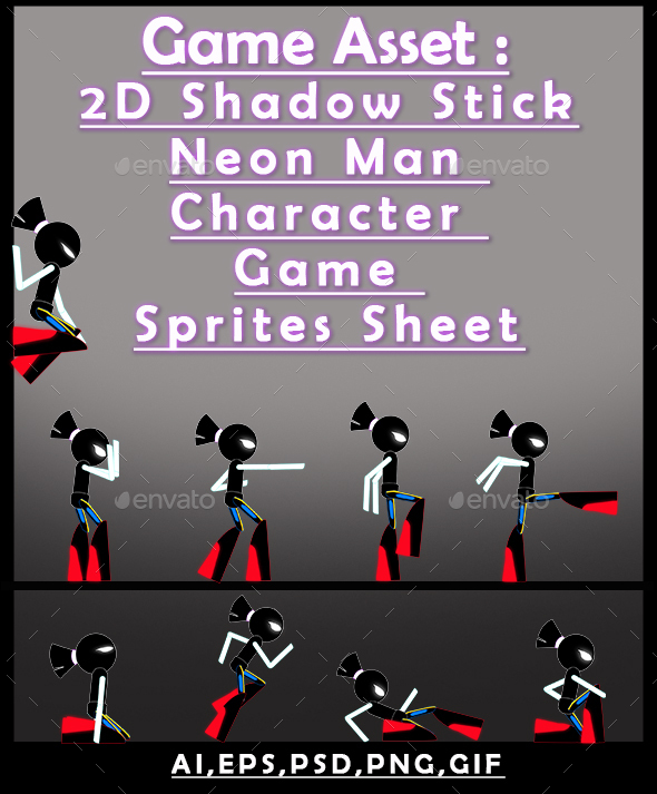 Stickman Game Sprites & Sheet Templates from GraphicRiver