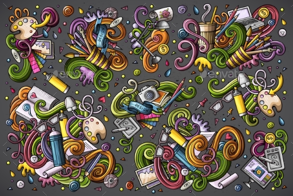 Combining Cartoon Graphics, Designs & Templates