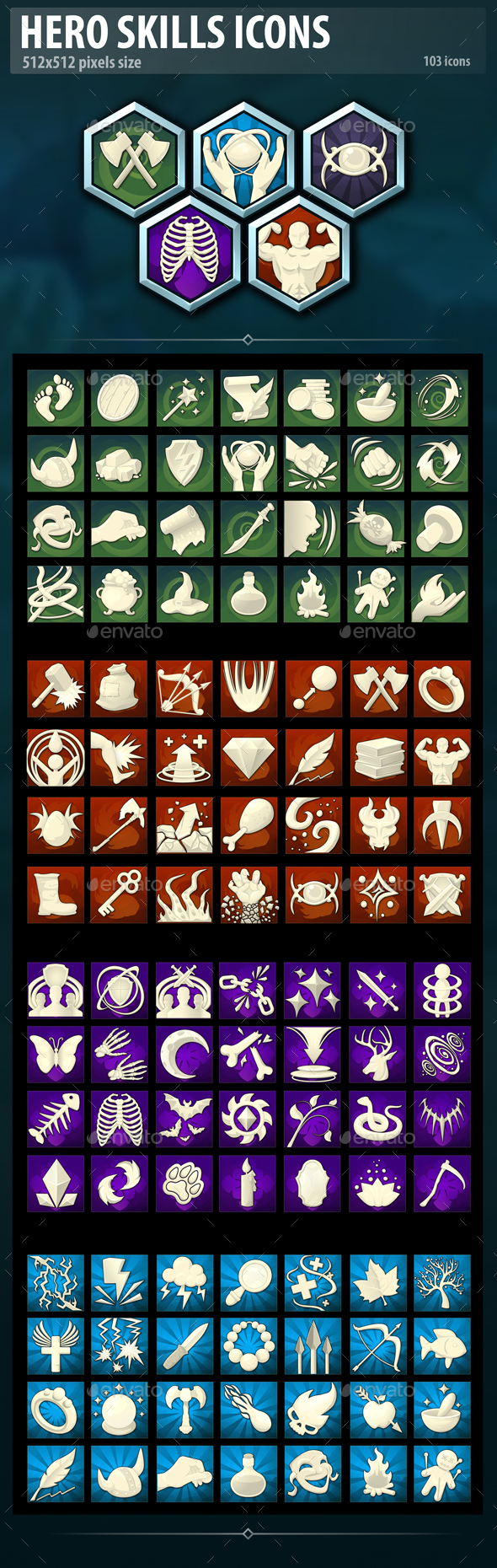 Skill Icon Game Assets from GraphicRiver