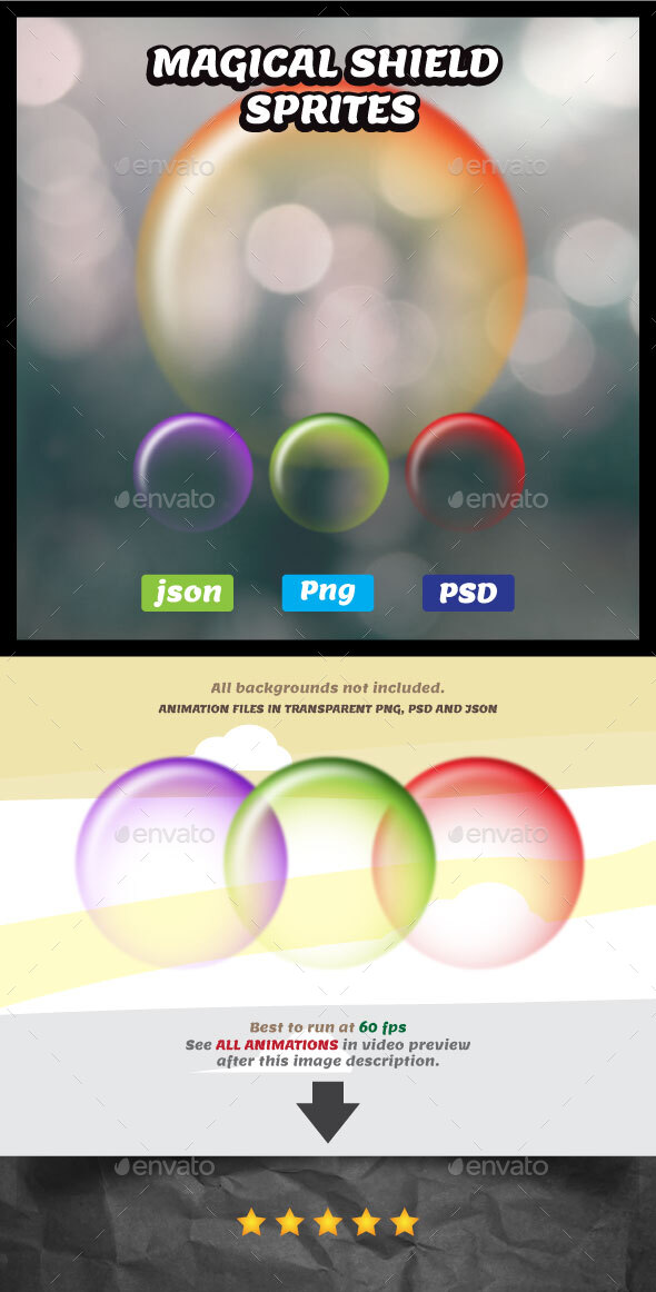 Shields Game Sprites & Sheet Templates from GraphicRiver