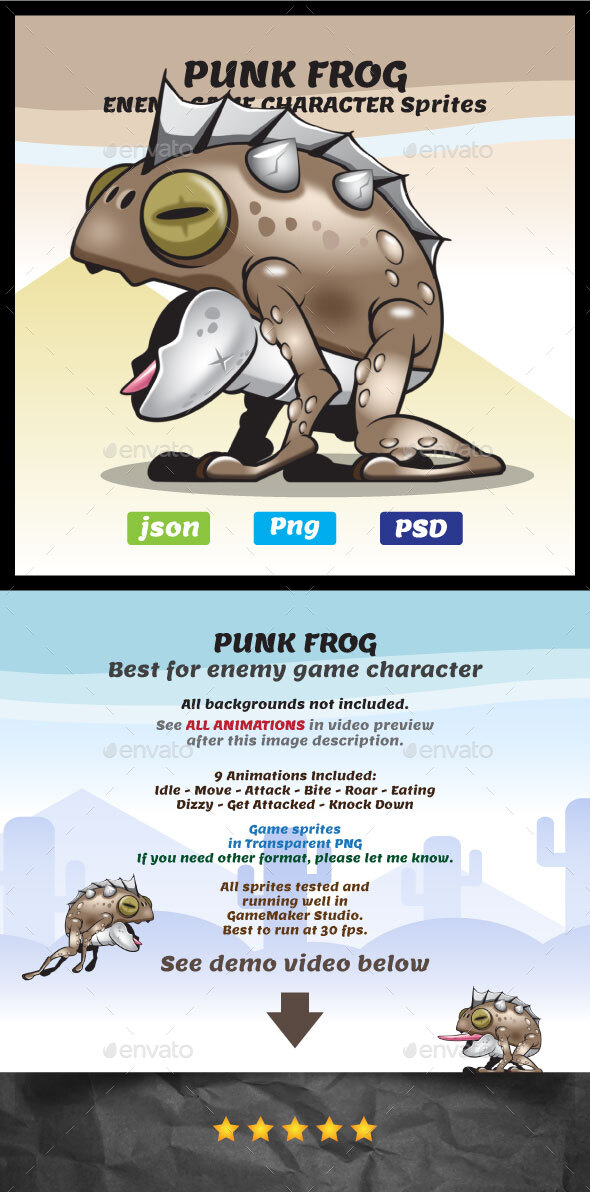 Frog Game Sprites & Sheet Templates | GraphicRiver