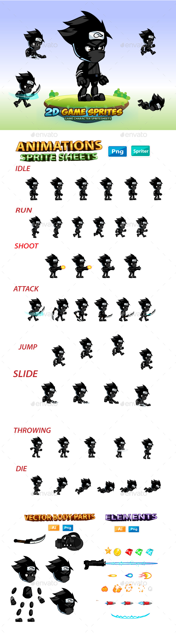 Game Sprites & Sheet Templates from GraphicRiver